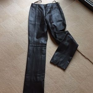 Cache | Pants & Jumpsuits | Dark Brown Leather Pants | Poshmark